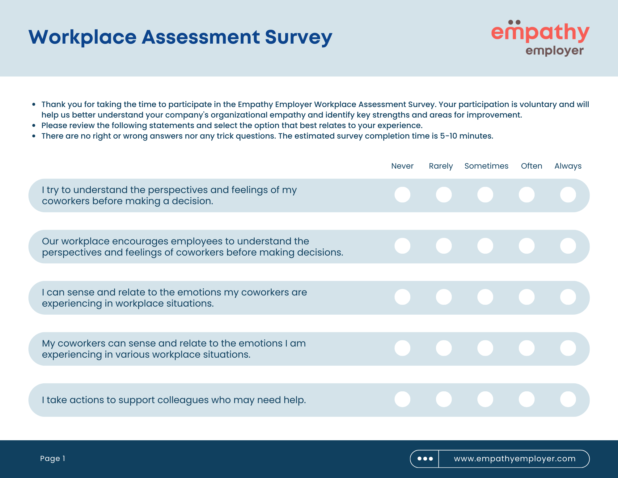 Empathy Employer Certification and Recognition Awards